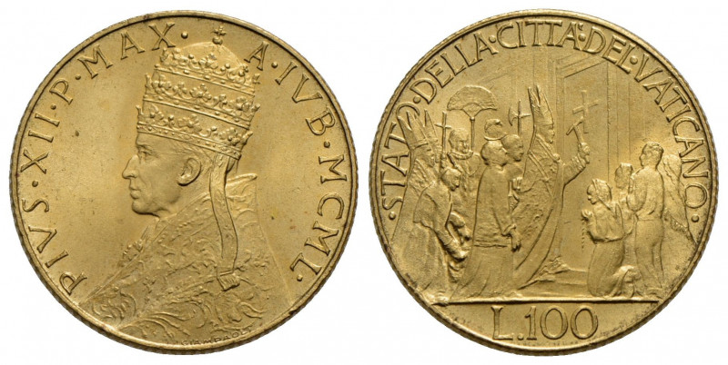 biddr - Bertolami Fine Arts, E-Auction 108, lot 276. ROMA. Pio XII (1939-1958). 100 Lire. 1950 ...