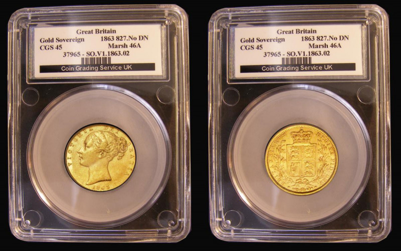 biddr - London Coins, Auction 178, lot 1736. Sovereign 1863 with the ...