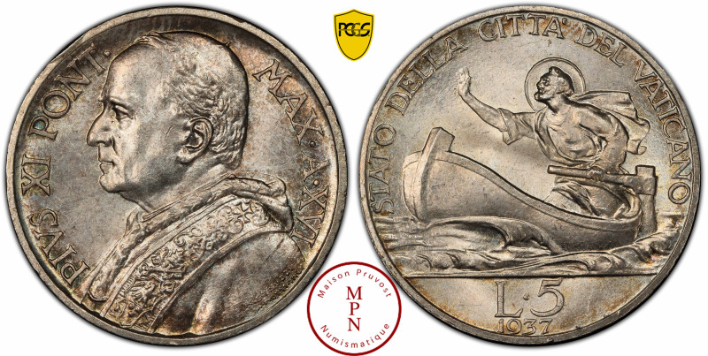 biddr - Maison Pruvost Numismatique, Live Auction 3, lot 410. Pie XI (1922-1939), États ...
