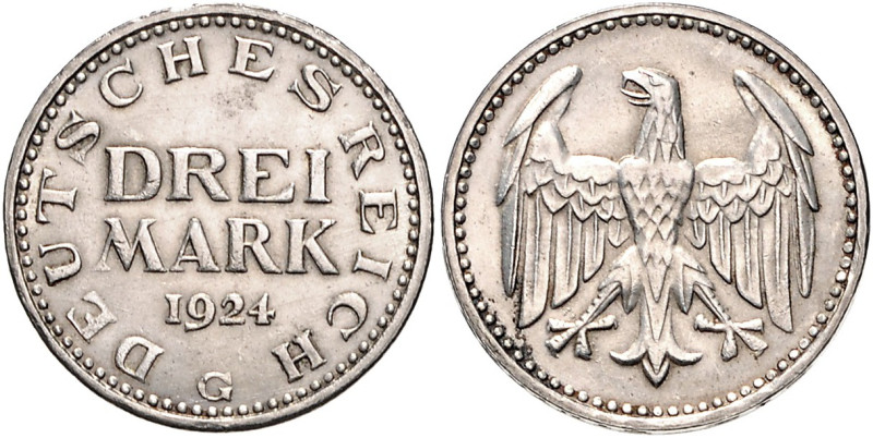 biddr - BERLINER MÜNZAUKTION, Auction 127, lot 1202. 3 Mark, Adler ohne ...