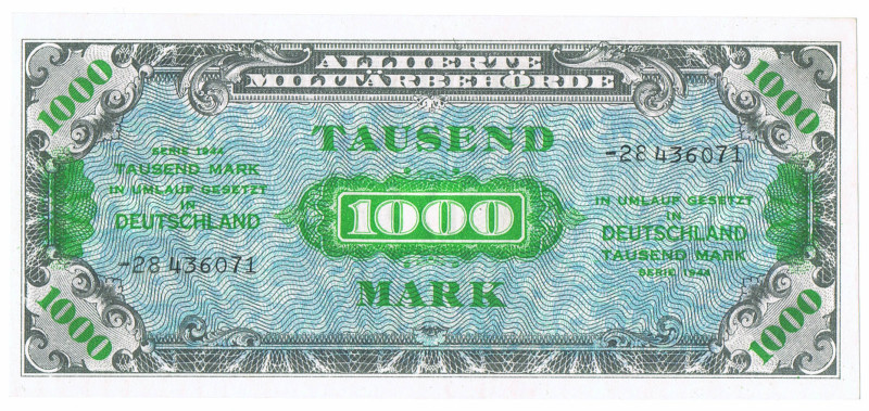 biddr - ARTEMON, Auction 1, lot 3046. ALLIIERTE MILITÄRBEHÖRDE 1000 Mark 1944 russische Ausgabe KFR