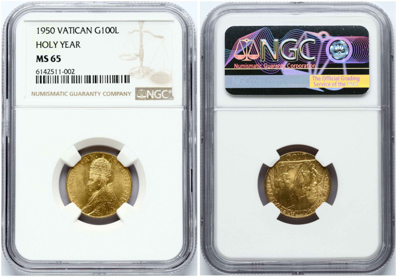 biddr - Numisbalt, E-Live Auction 30, lot 621. Italy, Vatican. Pius XII (1939-1958). 100 Lire ...