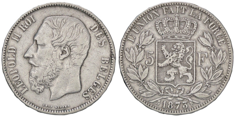 biddr - Inasta, E-Live Auction 110, lot 796. ESTERE - BELGIO - Leopoldo II (1865-1909) - 5 ...