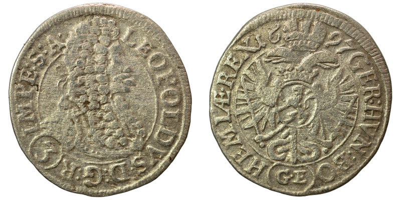 biddr - Sol Numismatik, Auction XXV, lot 1063. HOLY ROMAN EMPIRE. Leopold I, 1658-1705. 3 ...