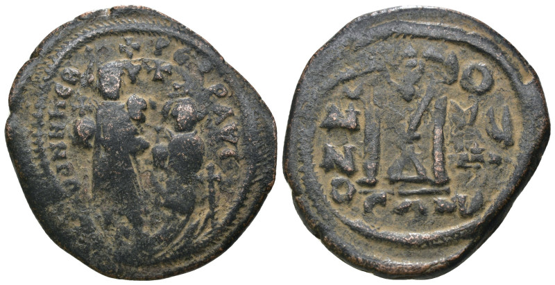 biddr - DEMOS, Auction 32, lot 2080. Phocas and Leonita. (602-610 AD) Æ ...