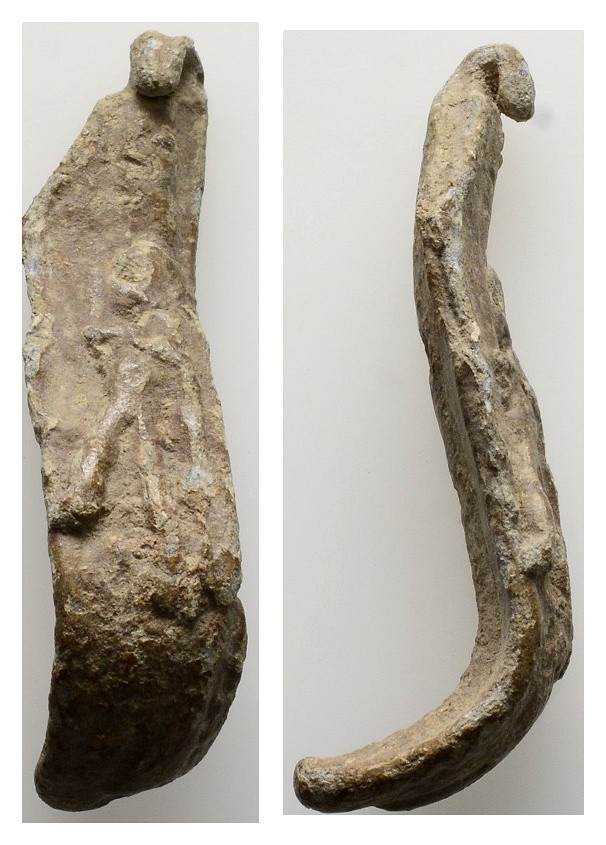 What might just be an Ancient Strigil with image of athlete using ...