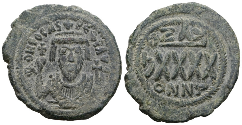 biddr - DEMOS, Auction 43, lot 1472. Phocas, 602-610 AD. AE Follis ...
