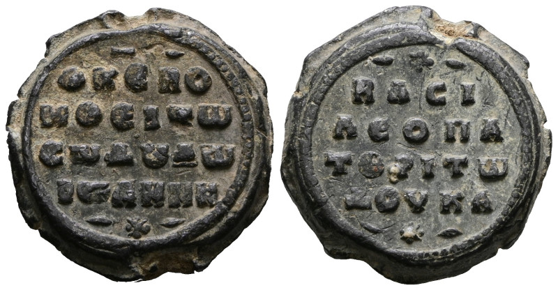 biddr - DEMOS, Auction 49, lot 2775. Byzantine PB Seal. 10th-13th centuries AD. Weight 14,26 gr ...