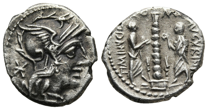 biddr - Ancient Numismatics Auctions, Auction 22, lot 465. TI. MINUCIUS C.F. AUGURINUS. Denarius ...