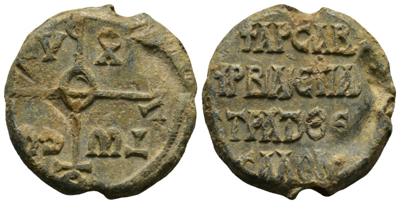 biddr - Ancient Numismatics Auctions, Auction 22, lot 960. BYZANTINE EMPIRE. Lead Seal (Pb ...